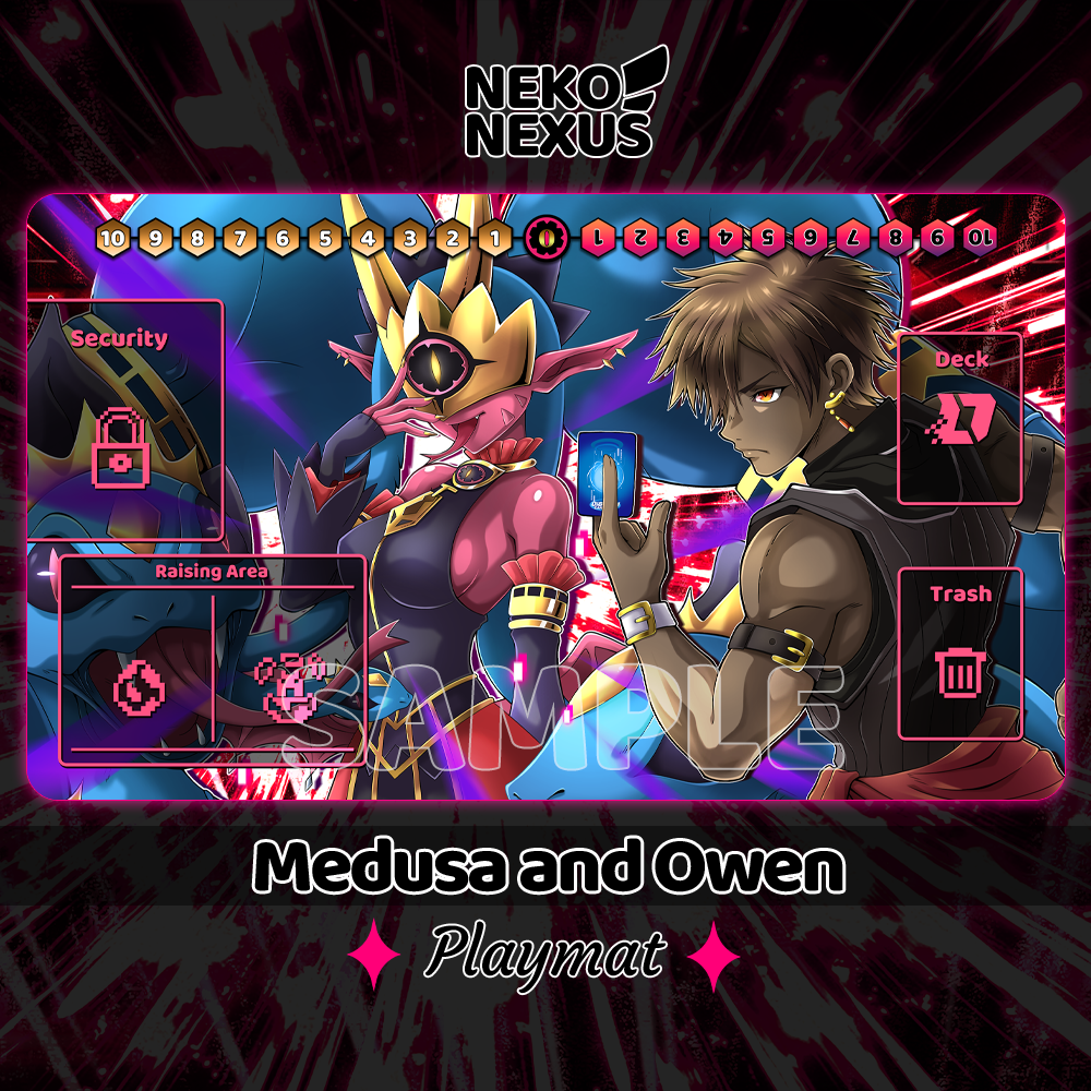 Playmat Medusamon and Owen Digimon Card Game - 14"X24" / 35X60x0.2cm ...